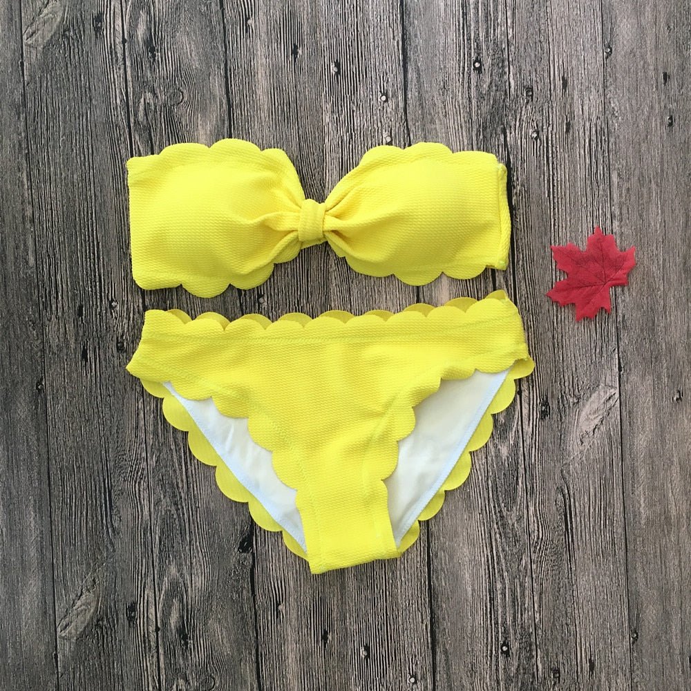 Darcy Push Up Bikinis Swimsuit Scalloped Bikini - Sunset And Swim